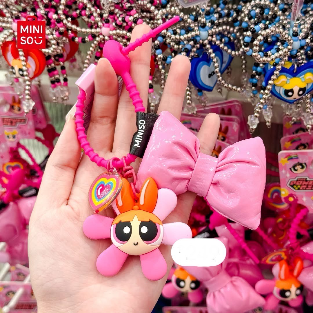 MINISO THE POWERPUFF GIRLS COLLECTION FLOWER BOW KEYCHAIN | Shopee ...