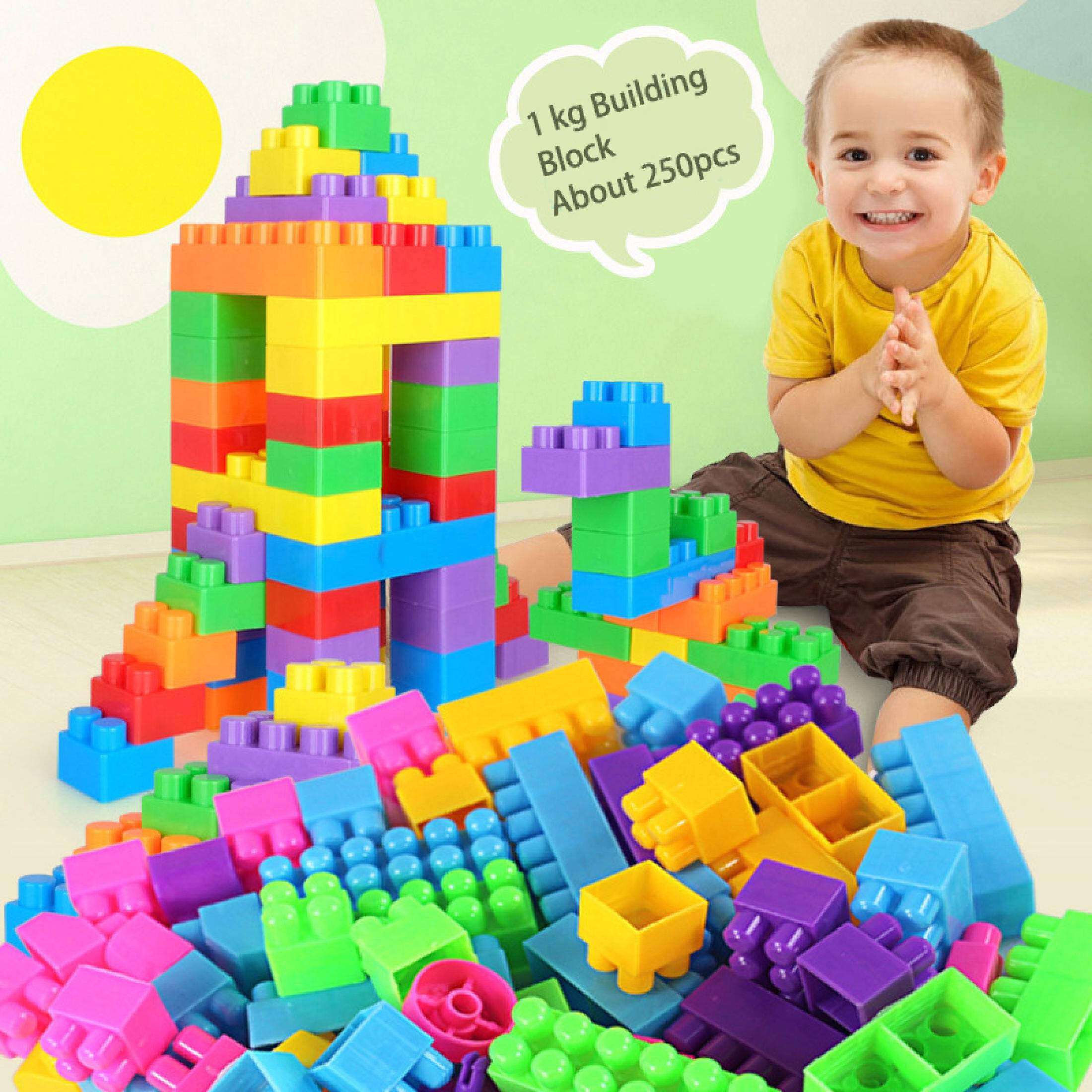FunToy 256Pieces Puzzle Toy Building Blocks DIY Medium Bricks Children ...