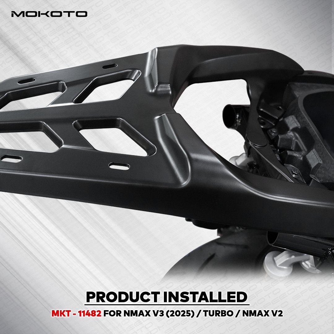 MOKOTO YAMAHA NMAX V2/V3 2025 TURBO TOP BOX BRACKET MKT-11482 BLACK ...