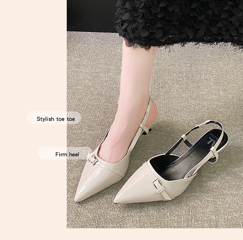 Venalisa Fashion Heels For Women Leather Korea Retro Pointed Low Heel 2 ...