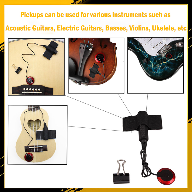 Heart String Guitar Pickup Piezo Contact Microphone Pickup Ukulele ...
