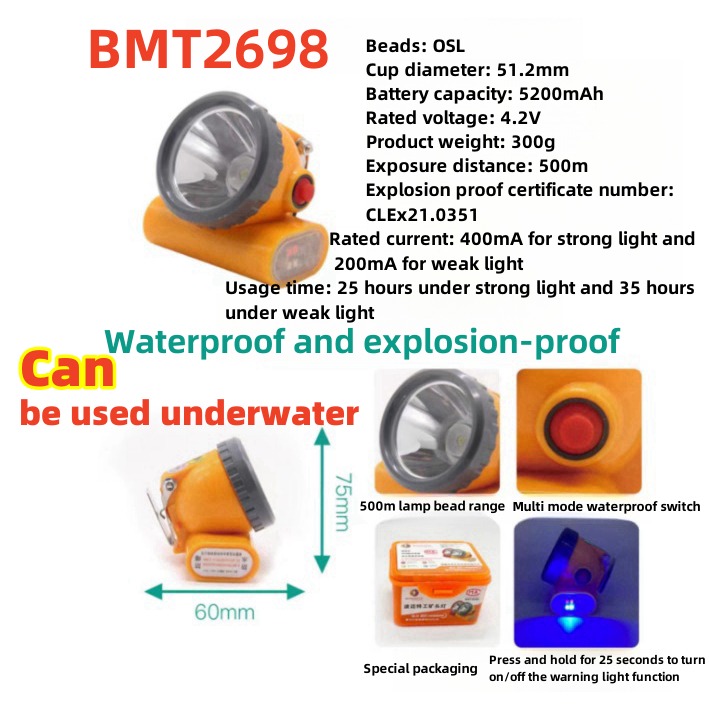 KL5M/KL8M Miner's Lamp Wisdom Flashlight Rechargeable Lithium Battery ...