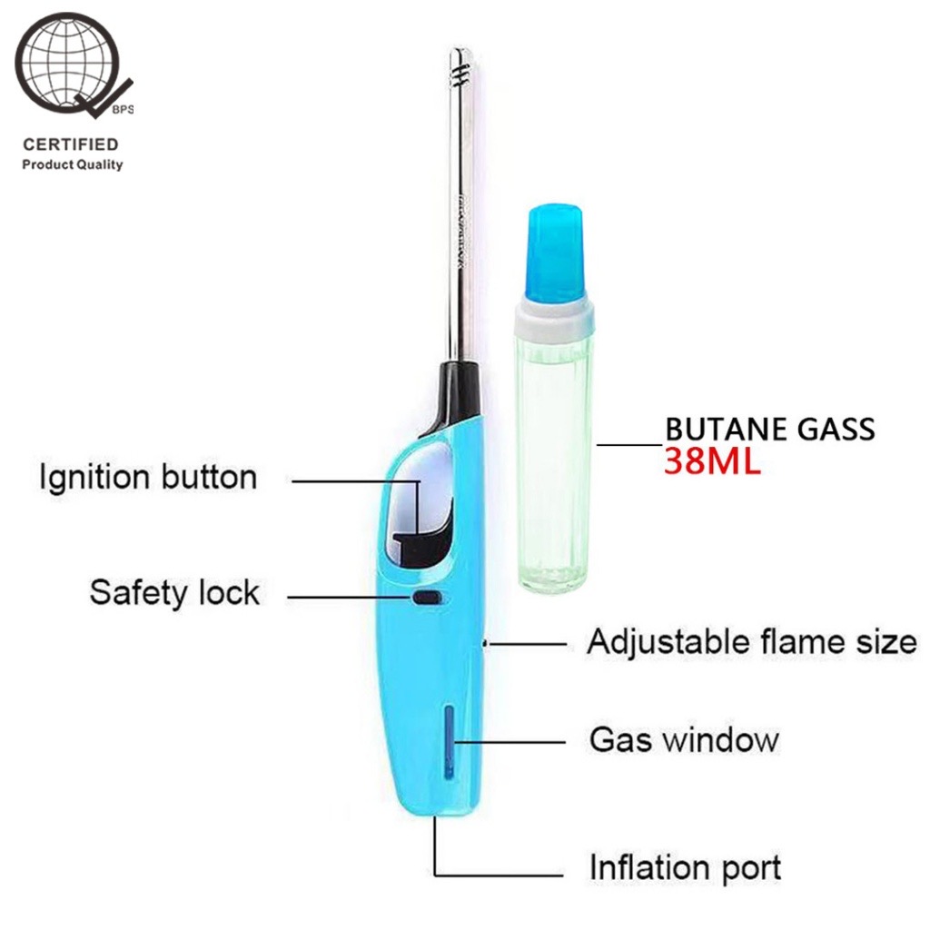 2 in 1 Kitchen Lighter Igniter Adjustable Refillable Outdoor BBQ ...