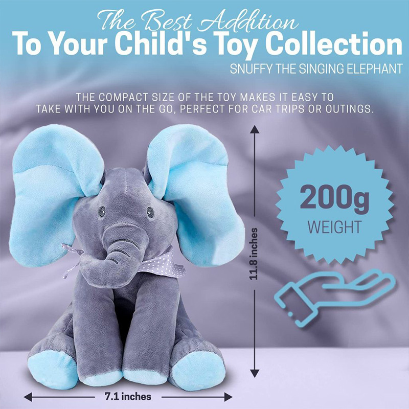 Sing Elephant Baby Toy Music Elephant Ears Can Sing Electric Plush Doll ...