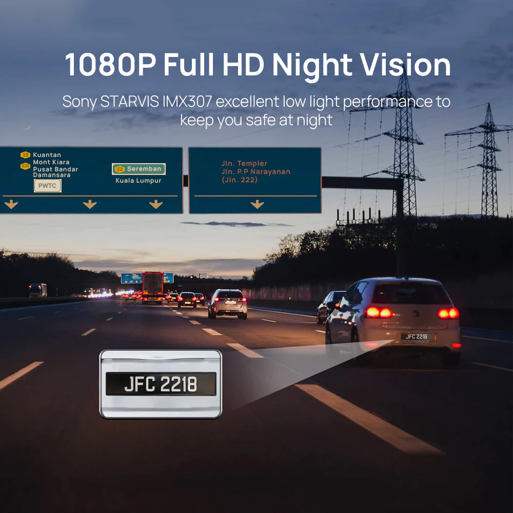 70mai 1S Dashcam 1080P Full HD App & Voice Control 130° FOV Loop ...