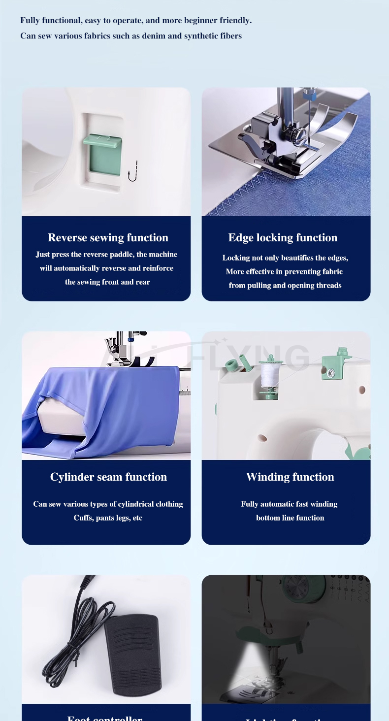 【ALL FLYING】Portable Electric 520 Sewing Machine Household 12 stitches ...