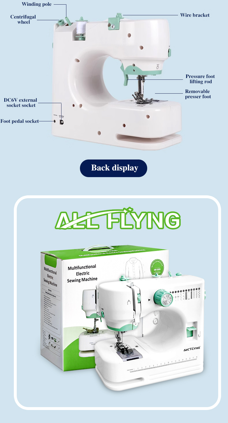 【ALL FLYING】Portable Electric 520 Sewing Machine Household 12 stitches ...