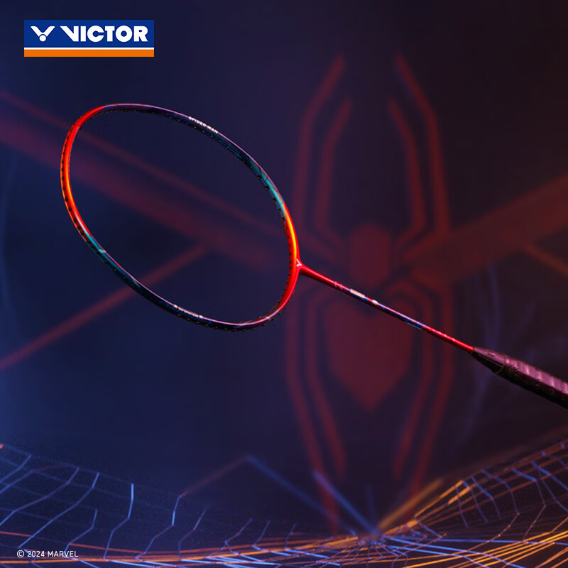 Victor Max 32 Lbs SPIDER MAN Joint Badminton Racket Super Light 100% ...