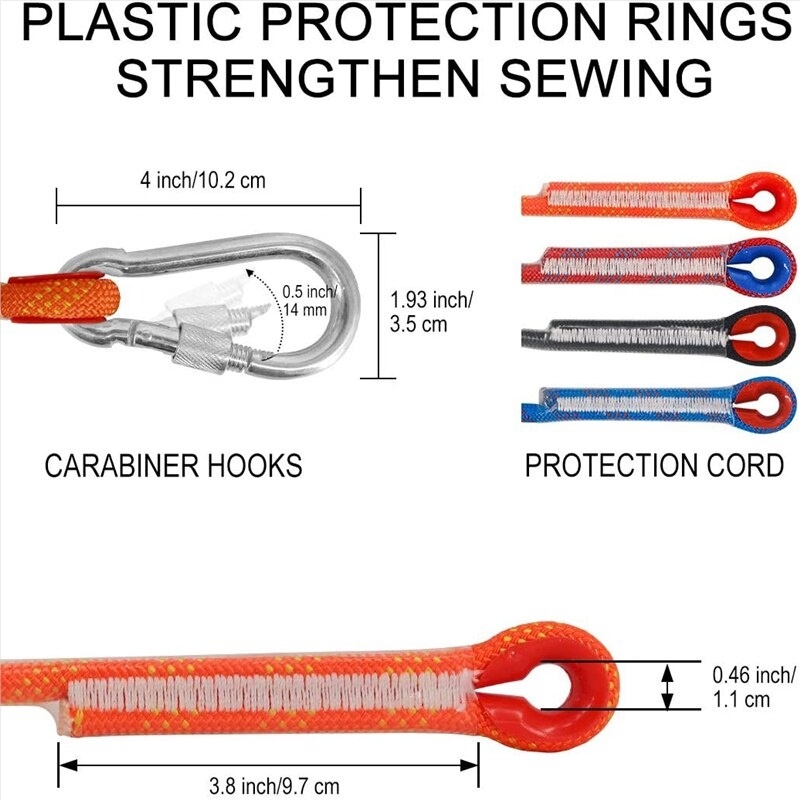 Static Utility Rope Free 2 Carabiners For Outdoor Activities Hammock ...