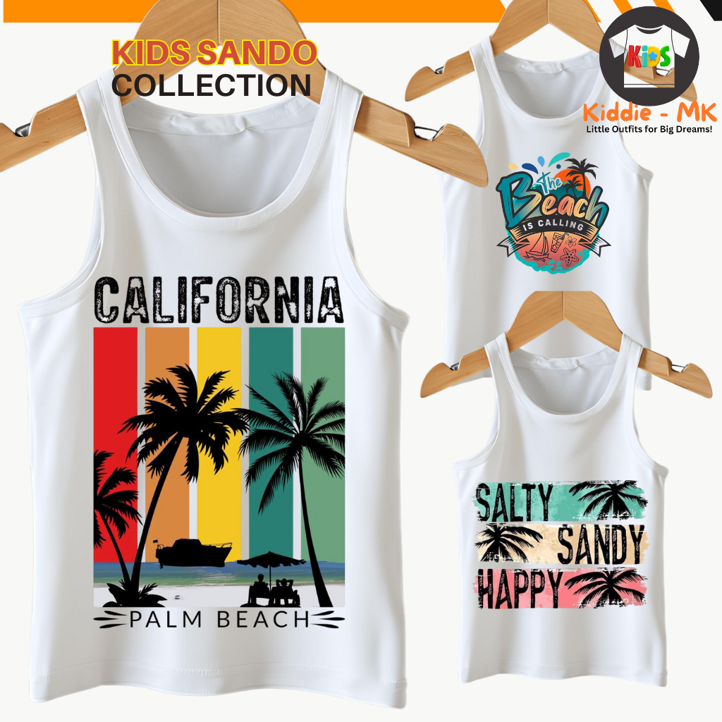 3 Pieces Kids Sando for Boys Clothes Assorted Cute Cool Summer Beach ...