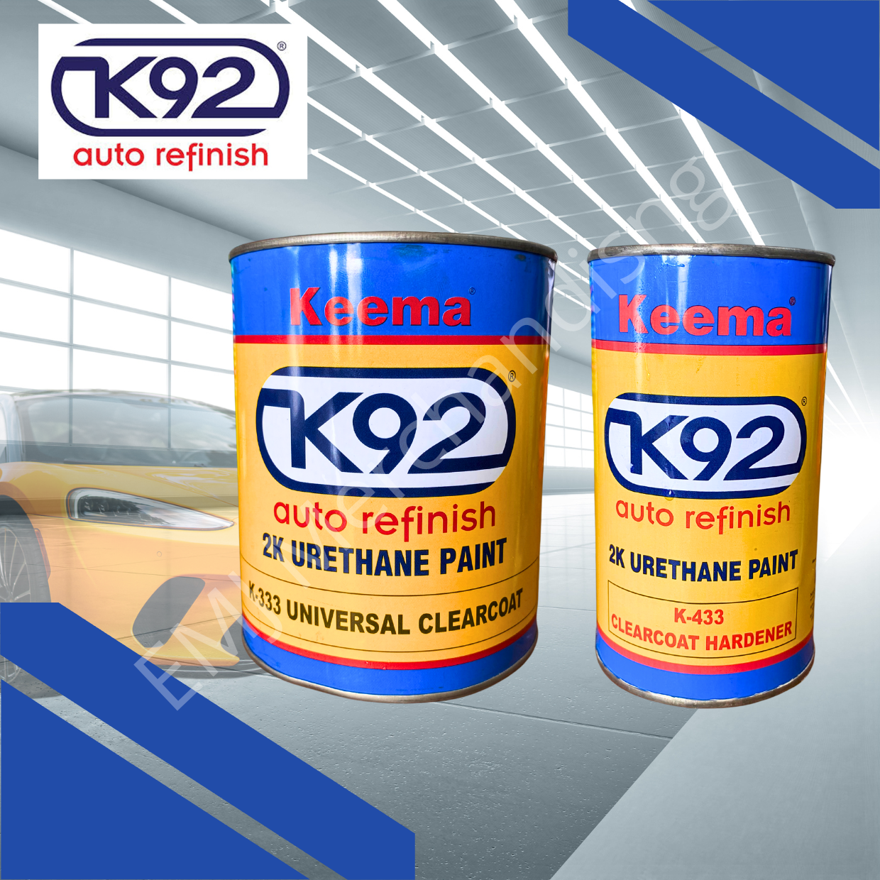 EMJ K92 2K Urethane Paint K-333 - Ready-to-Use Topcoat Clear | No Thinner Needed, High-Gloss ...