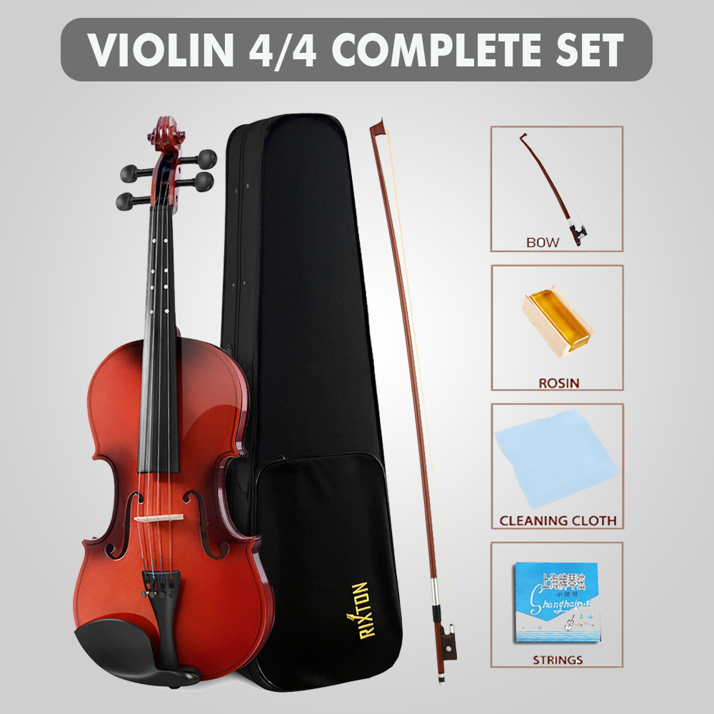 RIXTON 4/4 Professional Violin Full Complete Set of Rosin Free ...