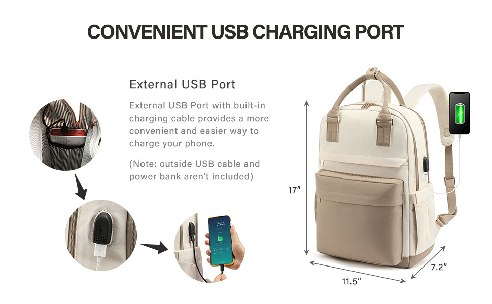 ABAGO Large Capacity 16 inch Laptop Backpack For Women Waterproof ...