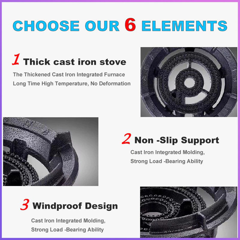 Heavy Duty Gas Stove Cast Iron Single Burner kitchen household quick ...