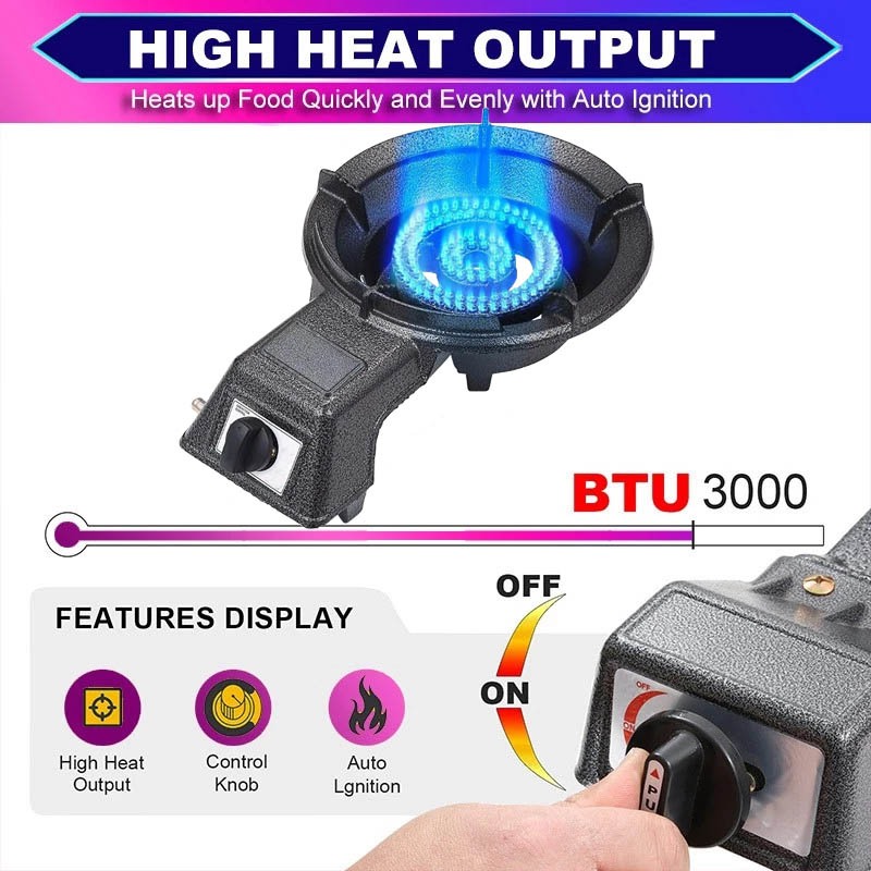 Heavy Duty Gas Stove Cast Iron Single Burner kitchen household quick ...