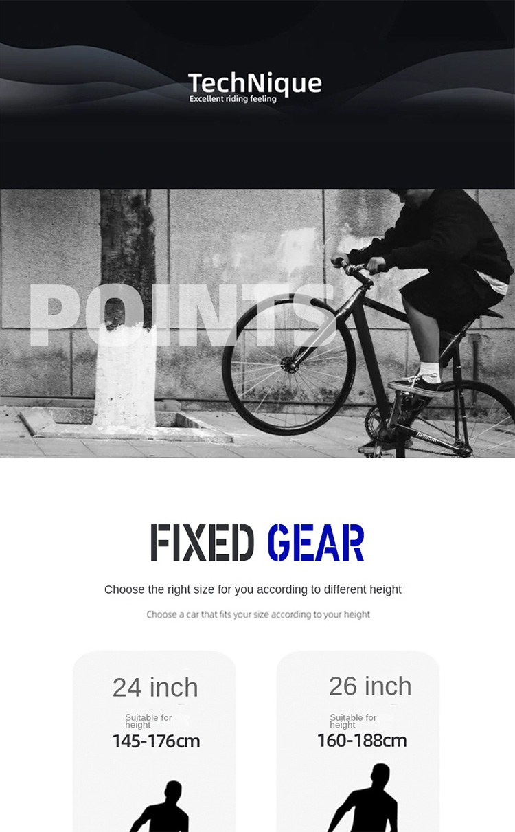 LUANDA Fixie Bike 26 Inch Adult Bike 700CC 7-Speeds Alloy commuter ...