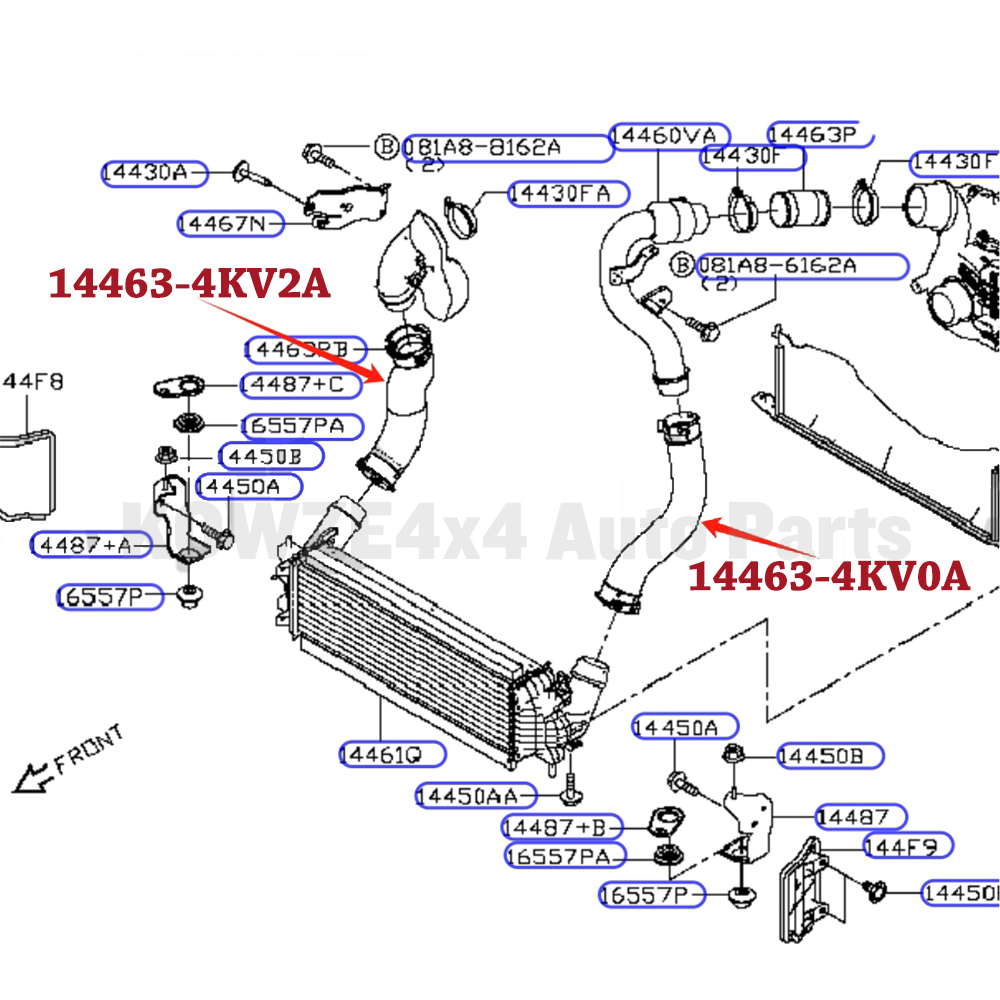 Inter Cooler Intake Air Hose for Nissan Navara D23 YD25 2014-2018 14463 ...