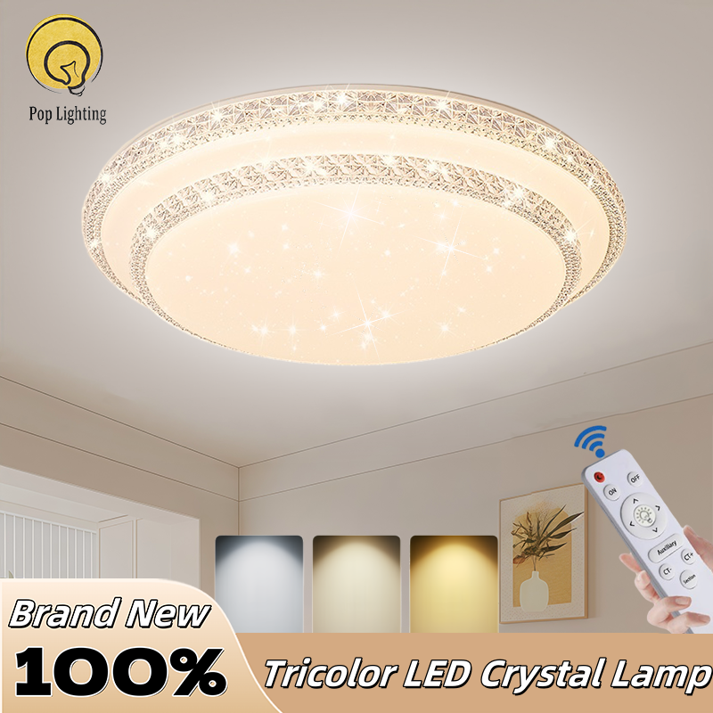2025 HOT LED Ceiling Light Tricolor with Remoter living room light ...