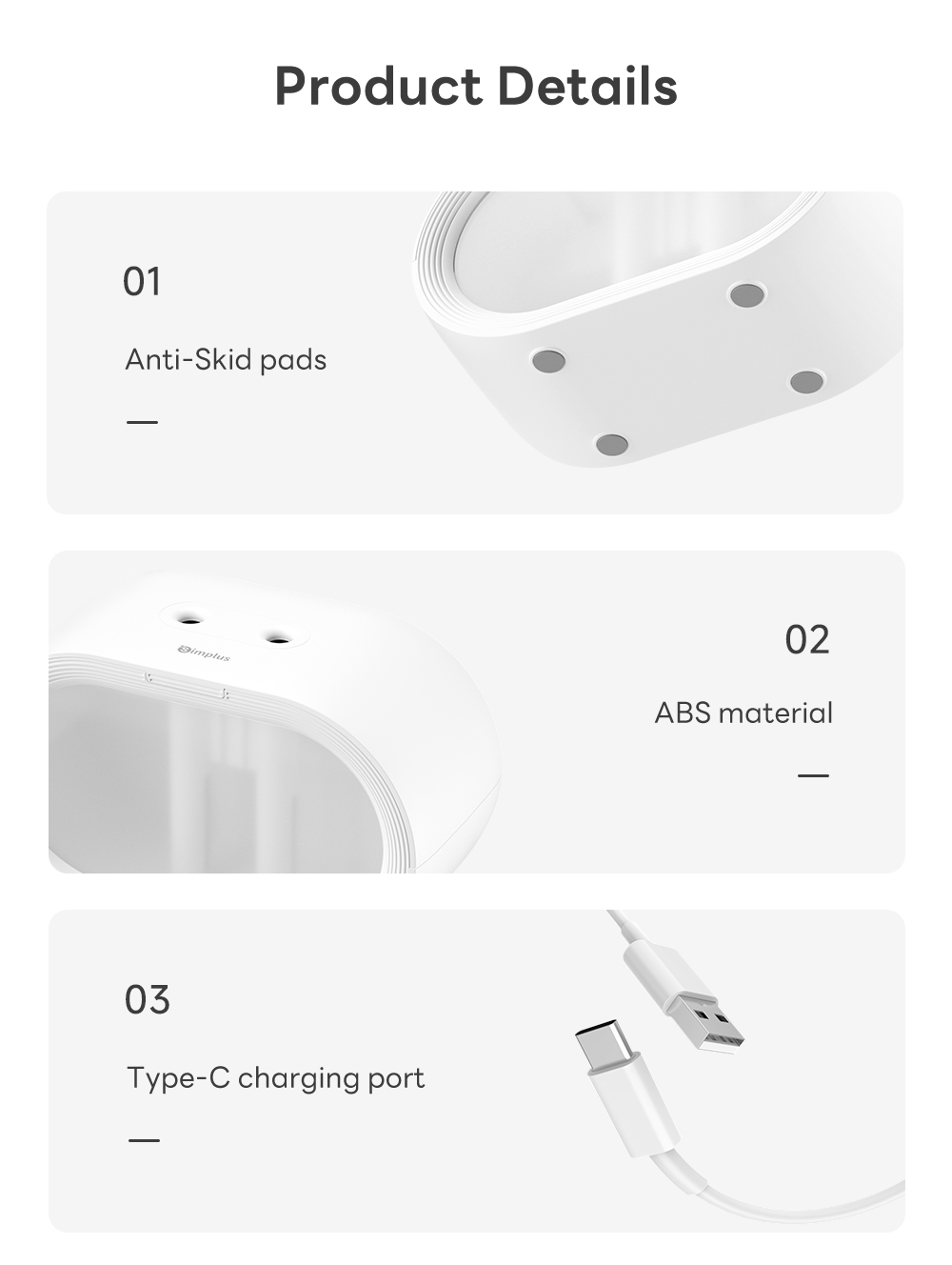 Simplus Humidifier Desktop Dual-Spray Humidifier with Ambient Light ...