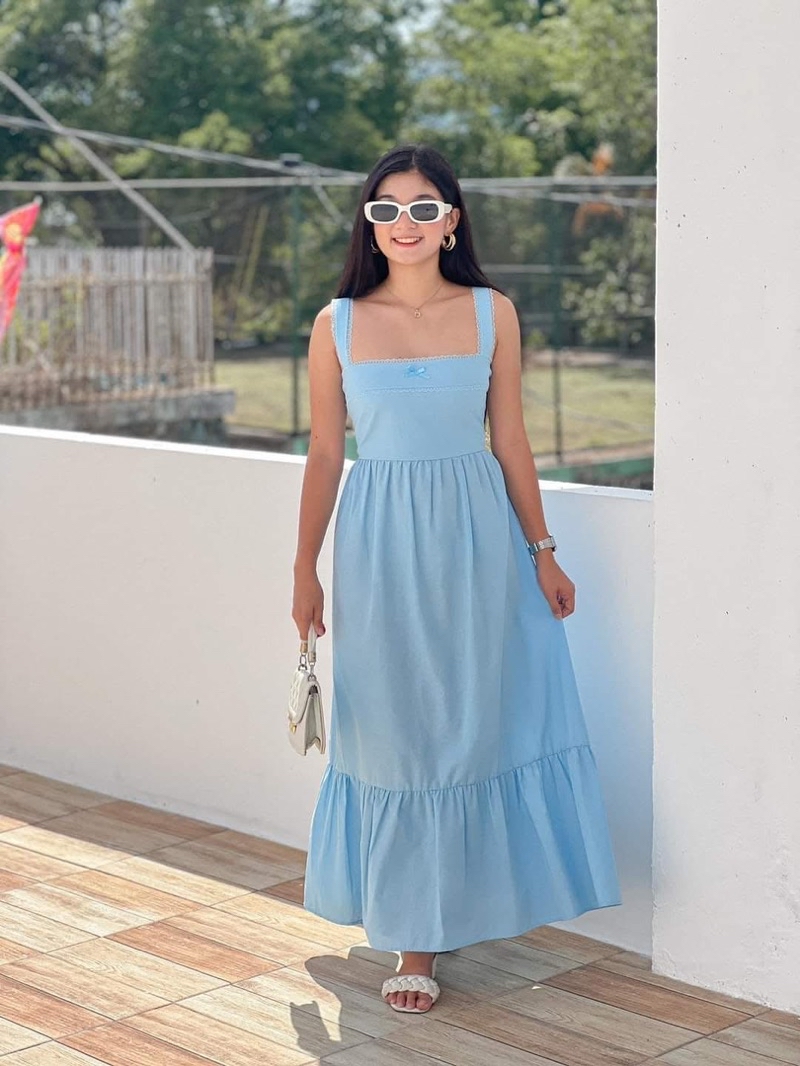 DIWATA MAXI DRESS | small-semi large | with lace trimming and ribbon ...