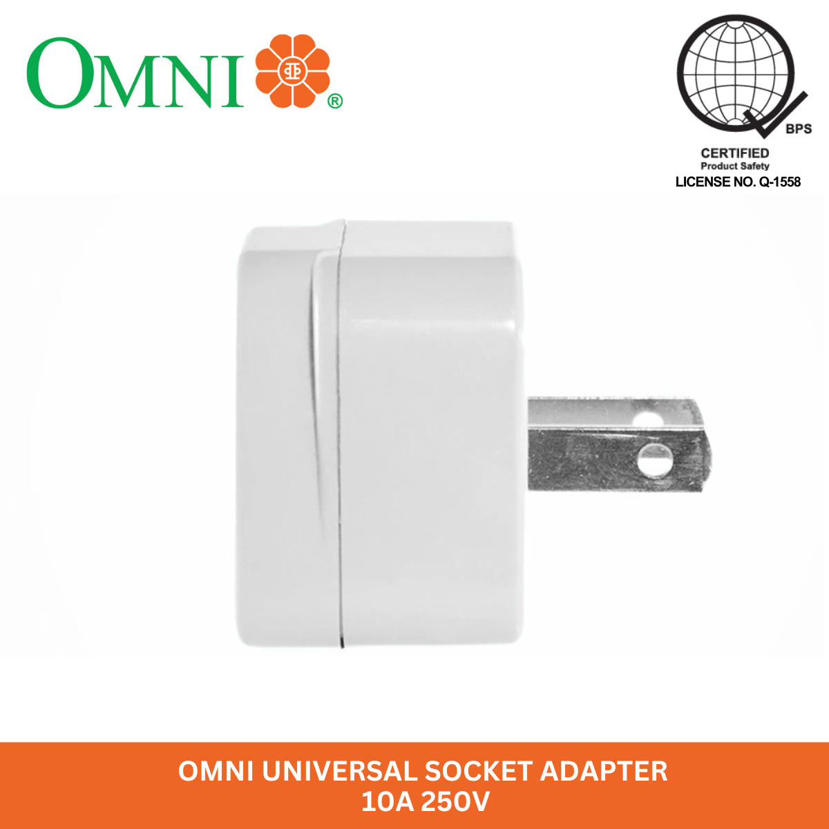 OMNI Universal Socket Adapter 10A 250V WUA-002 1 Box (12 pcs) | Shopee ...