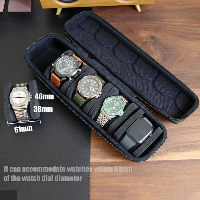 15 Slots Watch Box For Men Apple Watch Travel Case Organizer Display ...