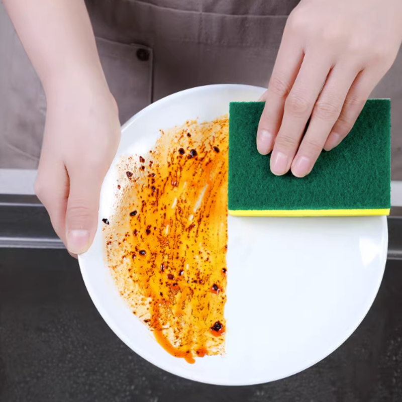 Dishwashing Sponge Multifunctional Magic Wipe Household Kitchen Double ...