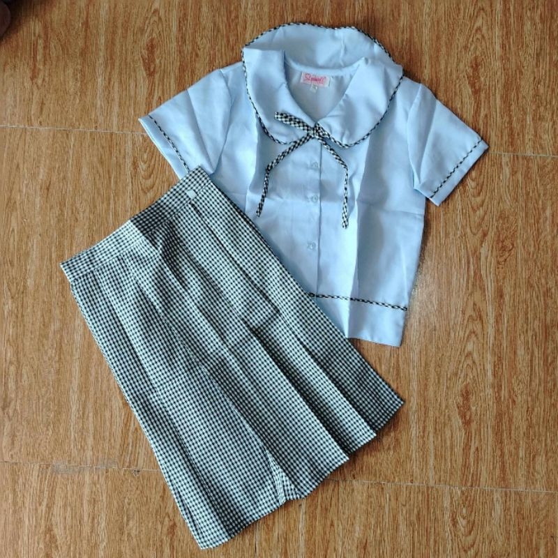 CHECKERED UNIFORM SET/TWO COLORS CHECKERED/KIDS GIRL SCHOOL UNIFORM ...