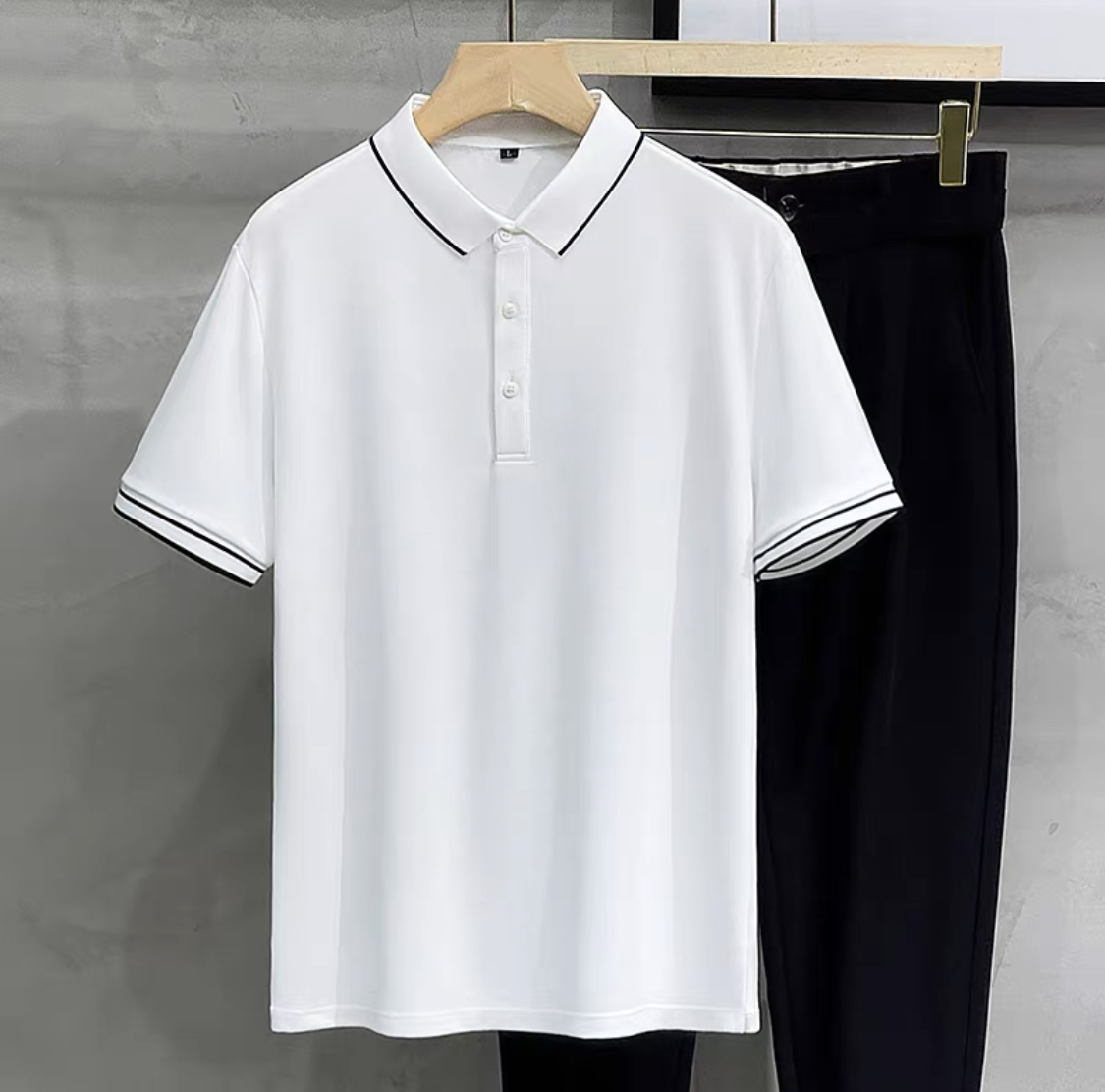 KINWOO T570 Men's short-sleeved Polo shirt stylish casual lapel plain ...