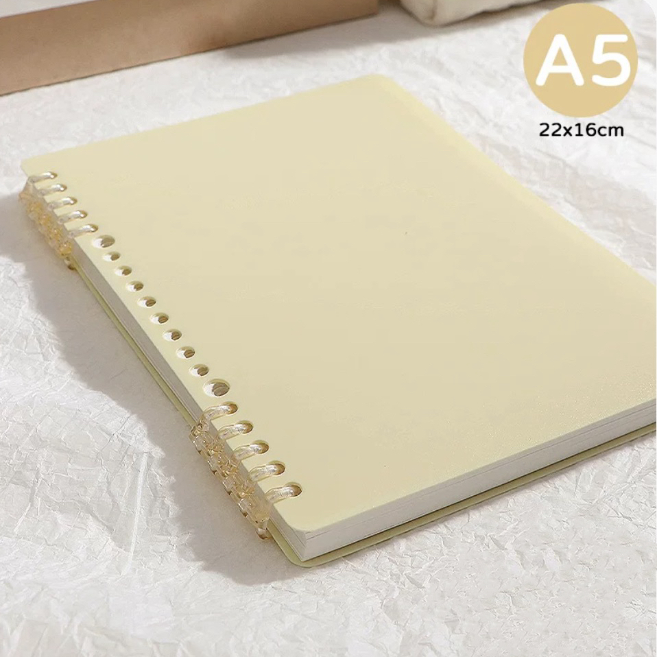 Morandi Color A5 Book Cover Loose-leaf Binder Cover PP Binding Ring DIY ...