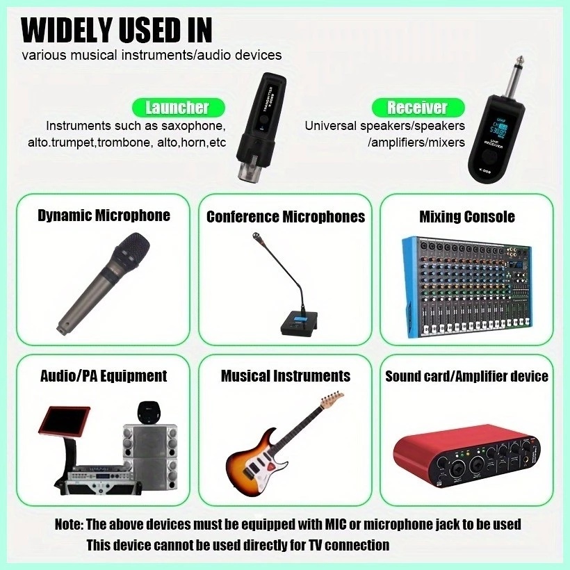 moosor 2.4G UHF Wireless Microphone Converter XLR Transmitter and ...