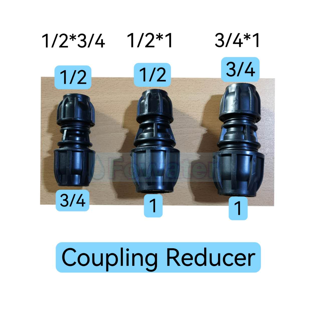 Blue/Black PE Compression Fittings Coupling/Elbow/Tee Reducer for PE ...