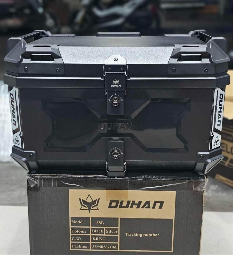 Duhan Dual Lock 58 Liters Hard Plastic Top Box with Backrest | Shopee ...