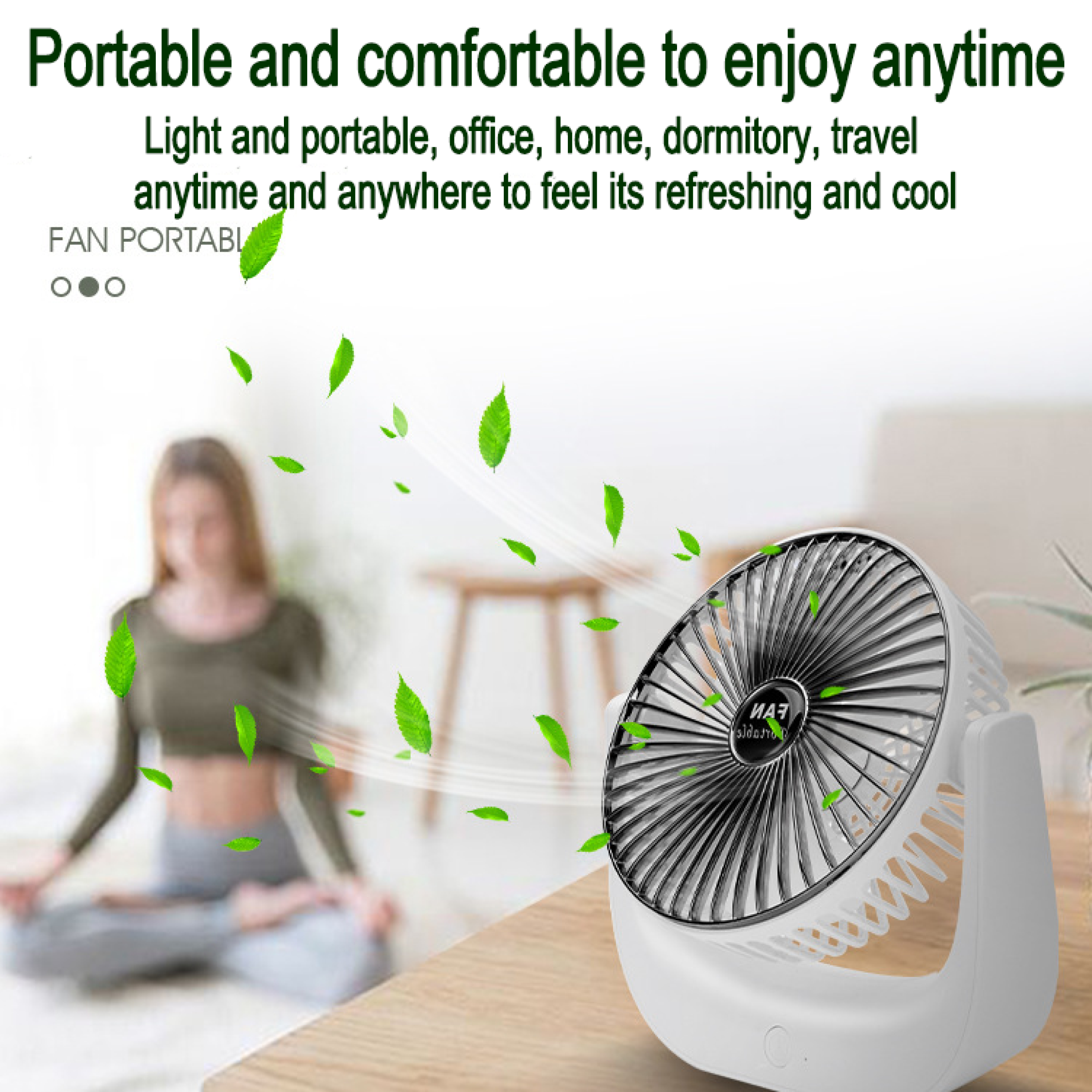 JMlfie Portable Mini Thin Fan Blades Rechargeable Desk Fan Clip Mount ...