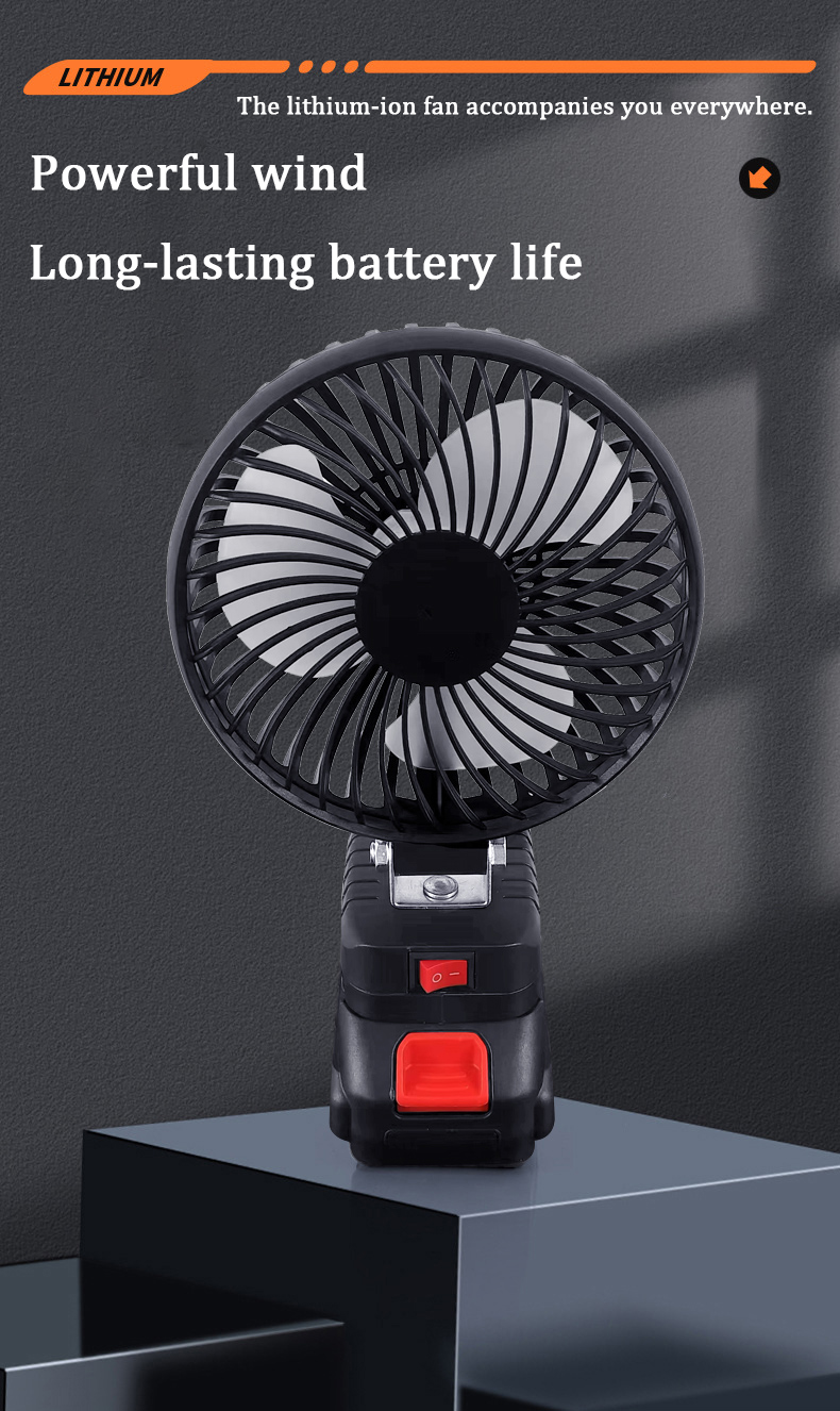 Lithium Battery Electric Fan 8 inch High Power Rechargeable Desk Fan ...