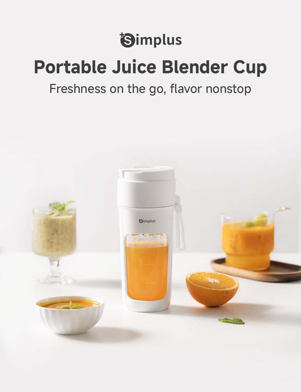 Simplus Juicer Blender Wierless Portable Drink Cup 10-Blade Cutter IPX6 ...