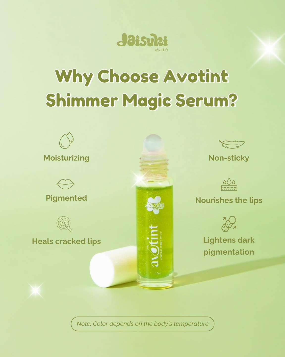 DAISUKI Avotint Shimmer Magic Serum Liptint Lip Gloss Avo Pink Shade ...