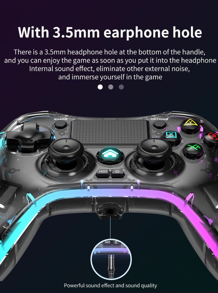 P05 6-Axis Gyroscope Transparent Wireless Joystick Gamepad Game ...