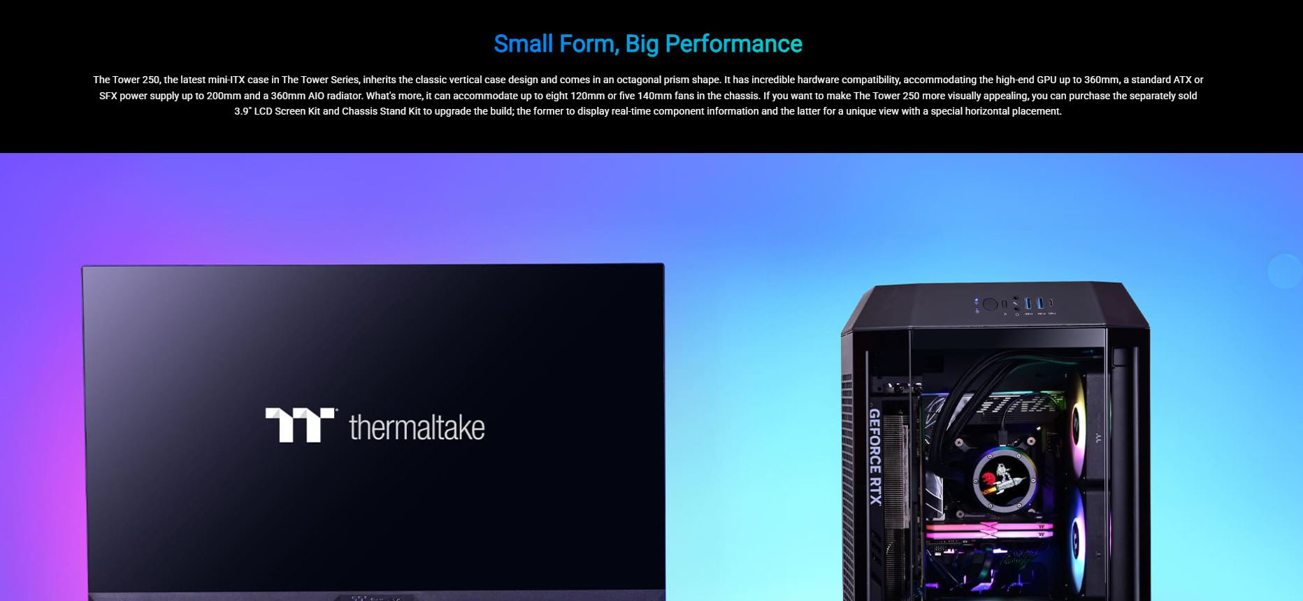 Thermaltake Computer PC Case The Tower 250 mini-ITX Mini Tower Tempered ...