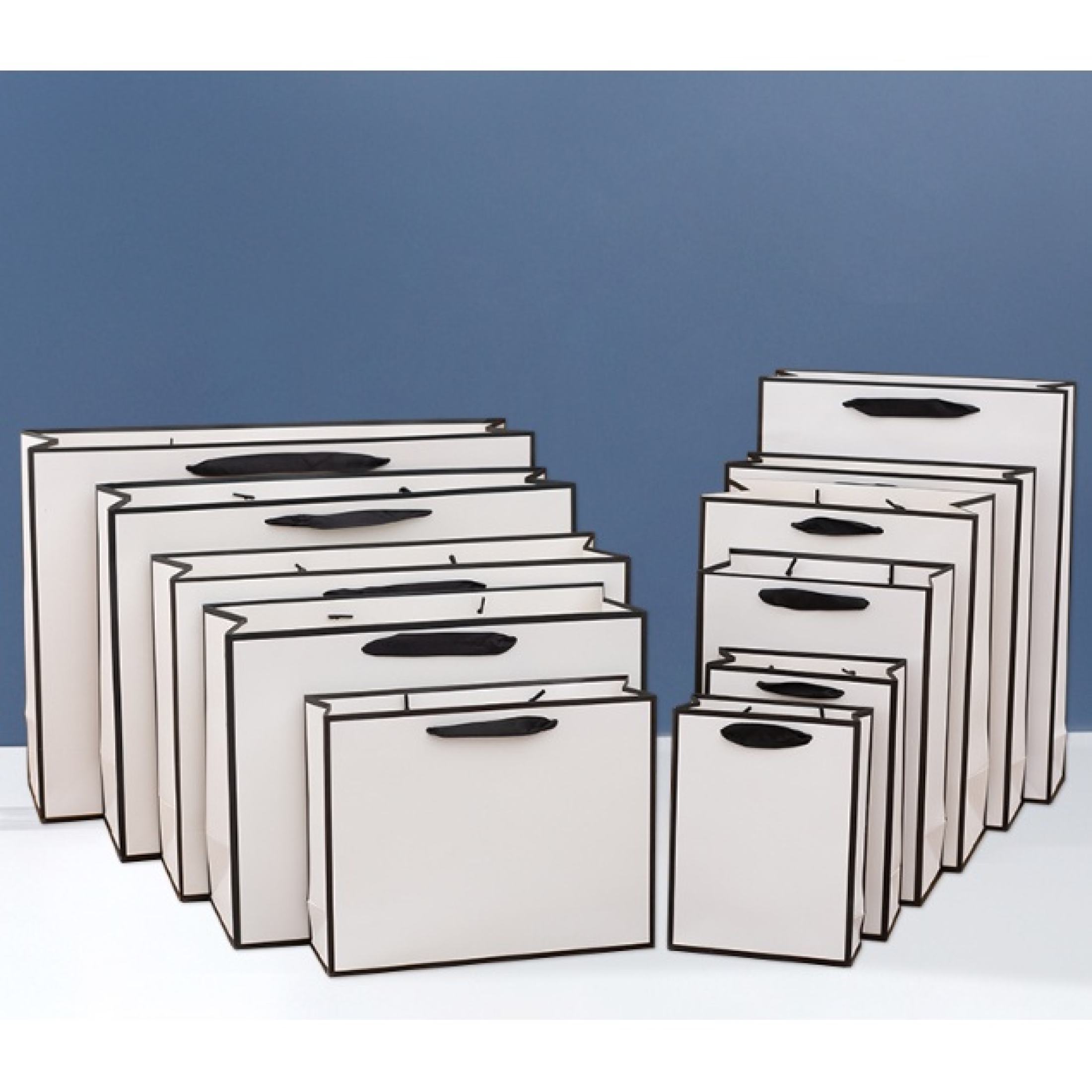 White card board black Gift Kraft Paper Bag Plain Rope Handle Hand bag ...