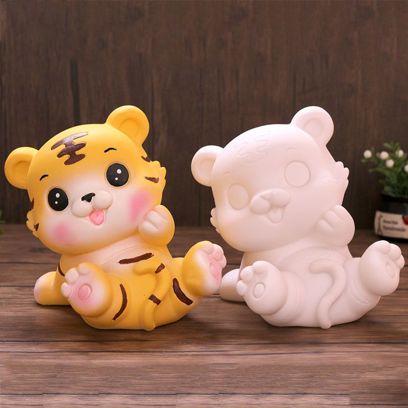 SNAP BUY08 Coloring tiger piggy bank child DIY Handmade graffiti toy ...