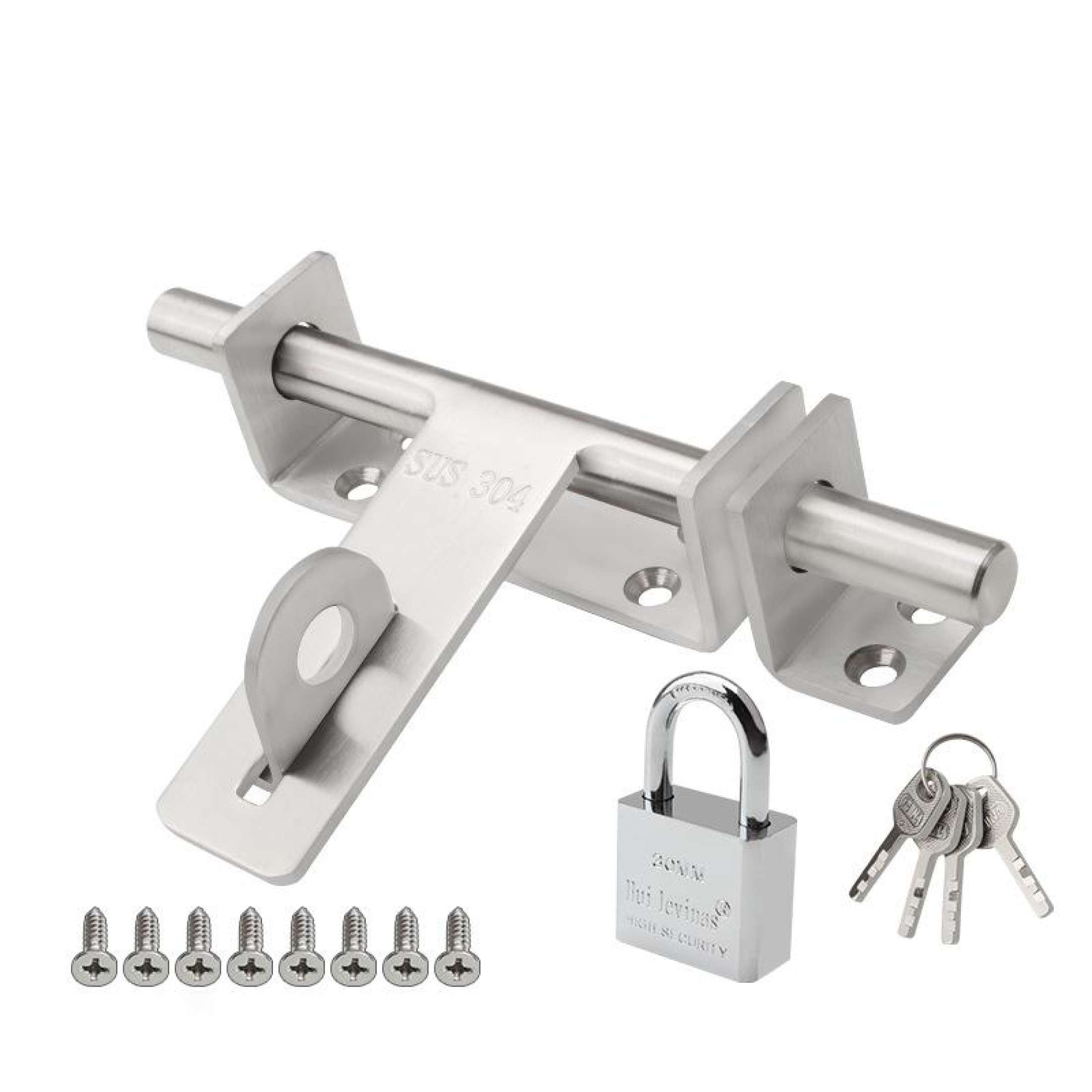 Stainless Steel 304 Heavy Duty Gate Door Bolt Latch Sliding Hasp Lock ...