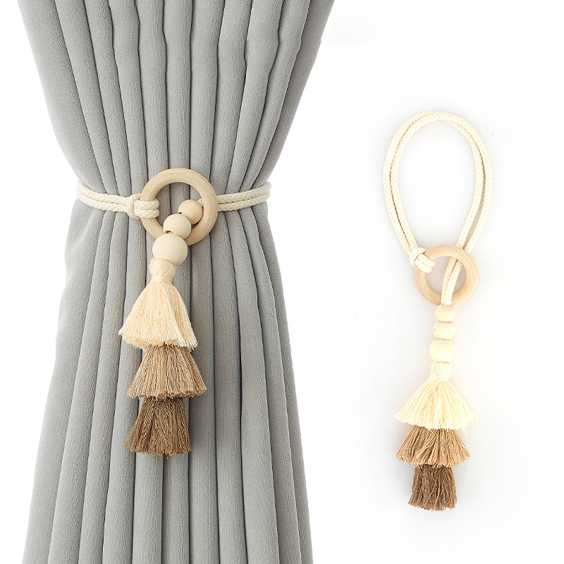 2Pcs Boho Tassel Curtain Clasp Adjustable Curtain Tieback Tassel ...