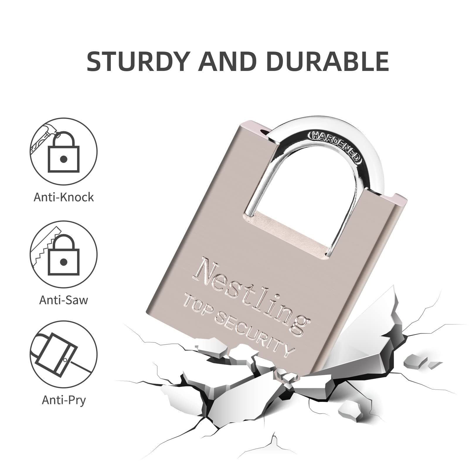 Half Pack Anti Theft Padlock Heavy Duty Security Lock Anti Cutting Gate ...