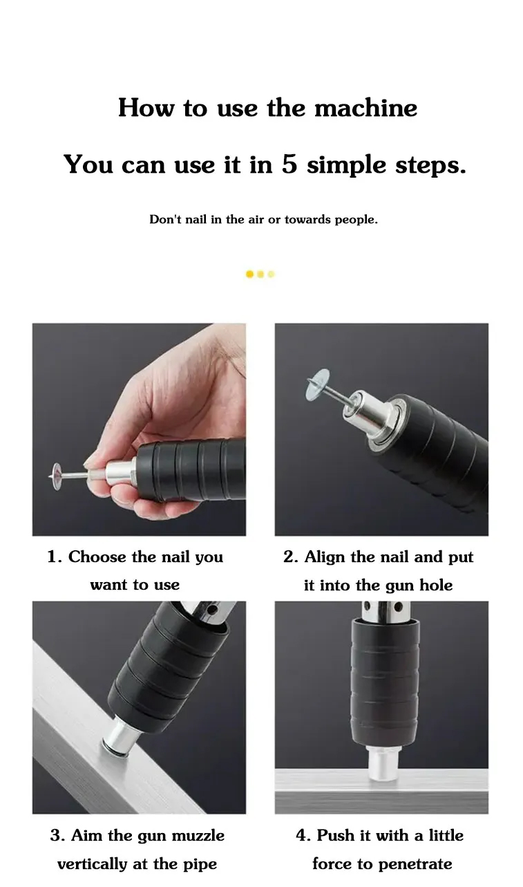 [Free Nails] 6-speed manual nail gun, suitable for concrete rivet tools ...