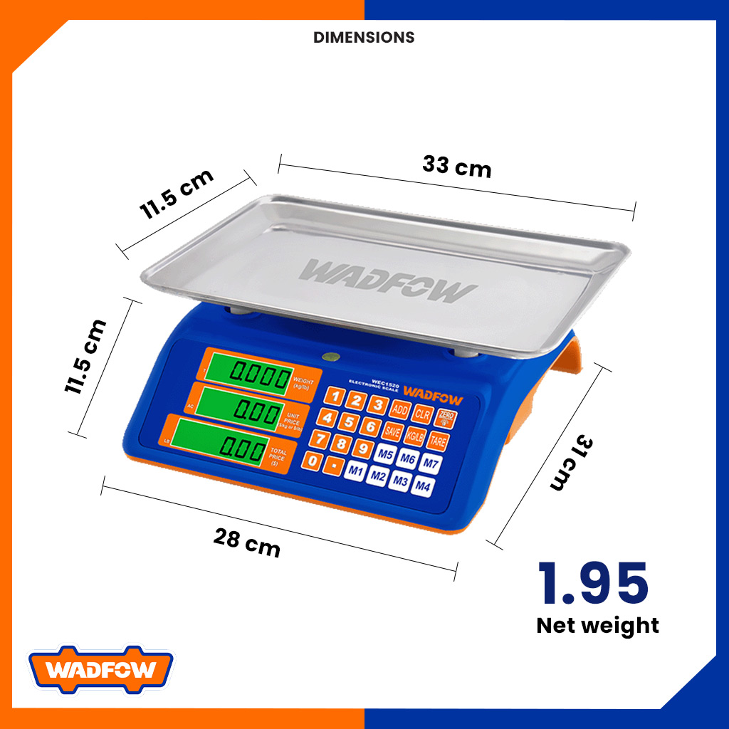 Wadfow Rechargeable Digital Weighing Kitchen Timbangan Food Fruit Scale ...