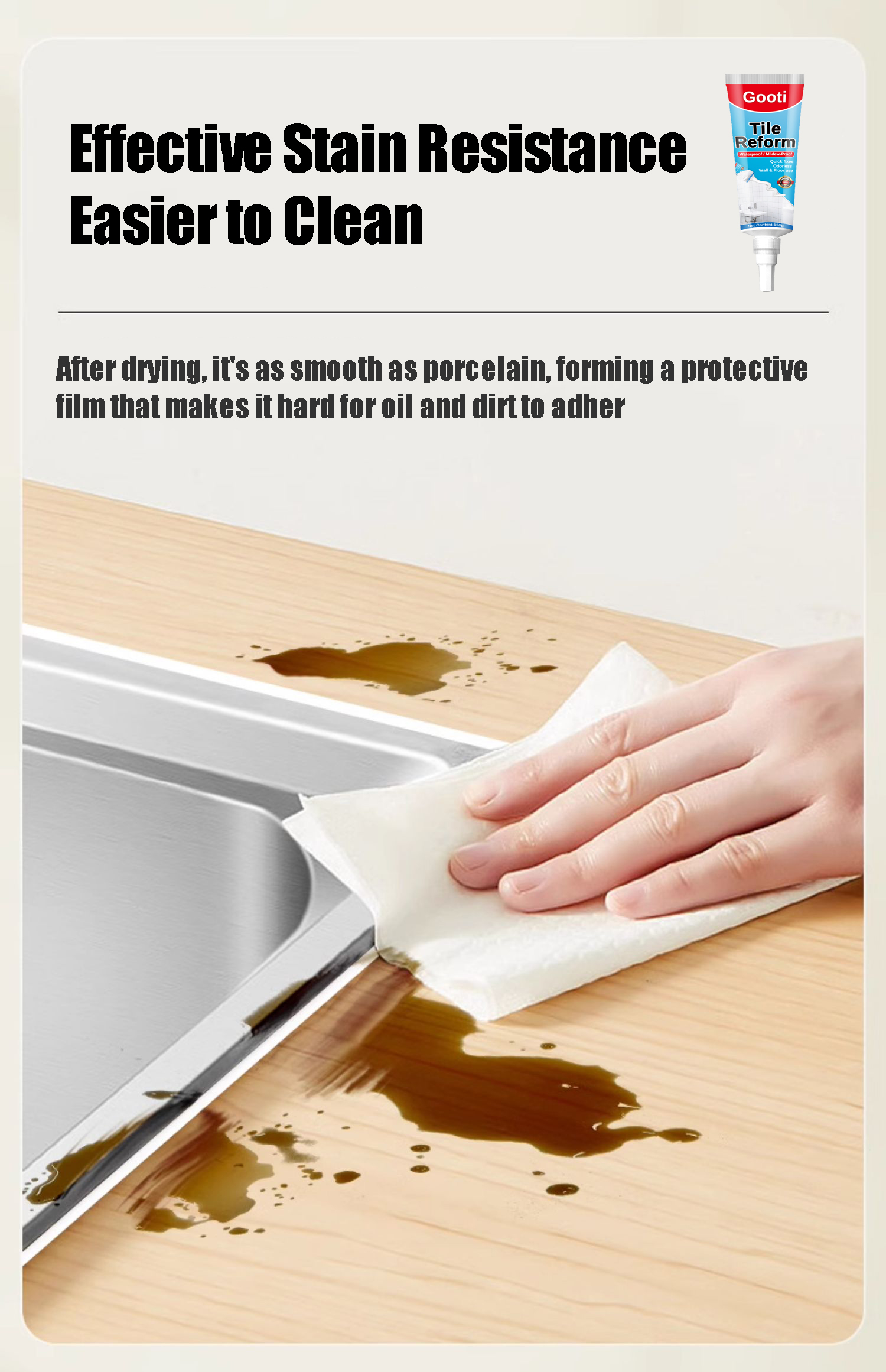 Waterproof Epoxy Tile Reform Grout Sealant Glue 120ML Repair Gap Seam ...