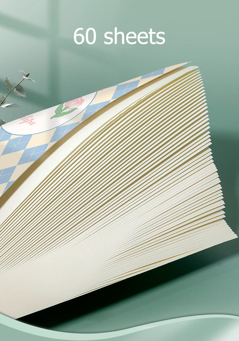4pcs Checkered Tulips A5 Spring Notebook 60 Sheets Aesthetic Notebook ...