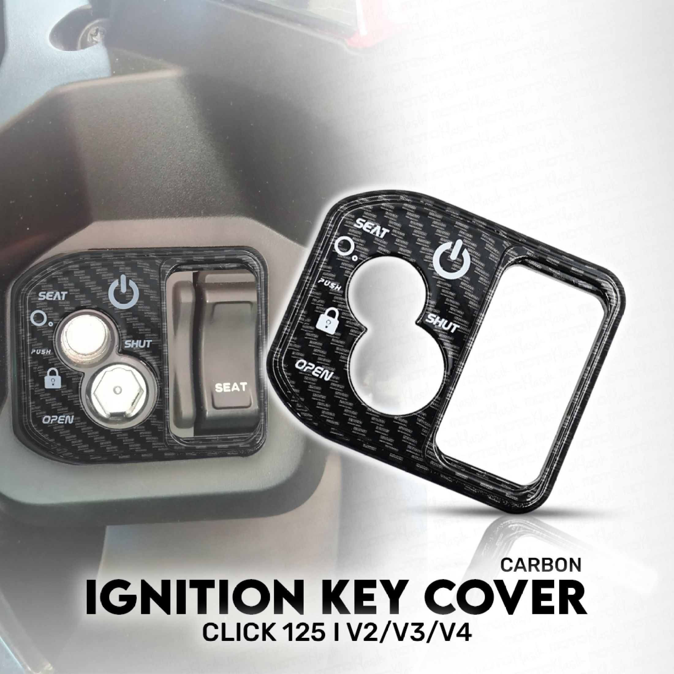 IGNITION KEY COVER FOR CLICK 125I V2 V3 V4 CARBON IGNITION LOCK ...