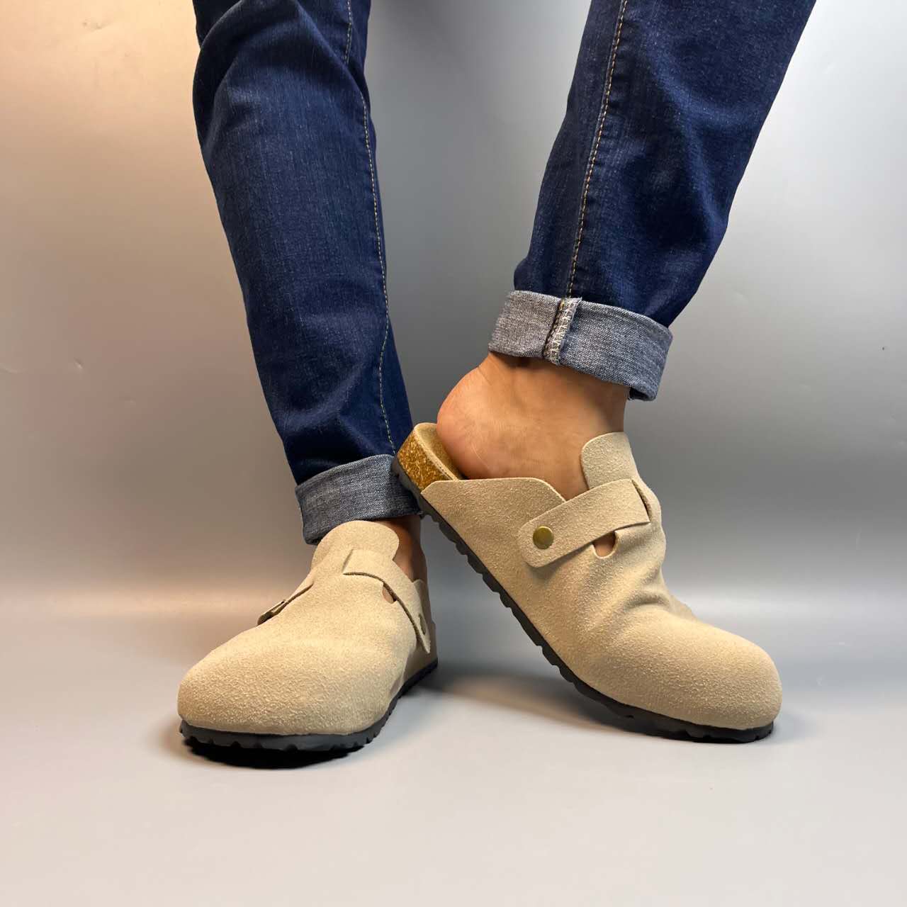 KMY high quality men clogs slip on clogs men genuine cowhide leather ...